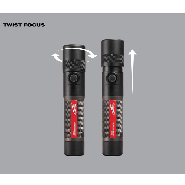 Milwaukee USB Rechargeable 1,100 Lumen, Twist Focus Flashlight ...