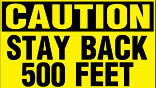 Safehouse Signs "Stay Back 500 Feet" Decal - Columbia Safety and Supply