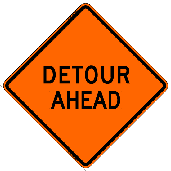 Bone Safety 'Detour Ahead' Sign - Columbia Safety and Supply